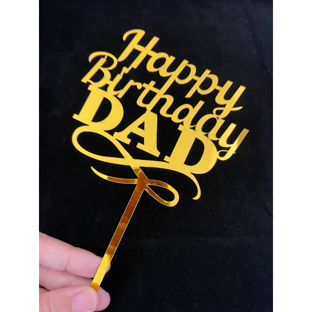Happy birthday Acrylic Cake Topper papa / best papa/ayah/dad birthday ...
