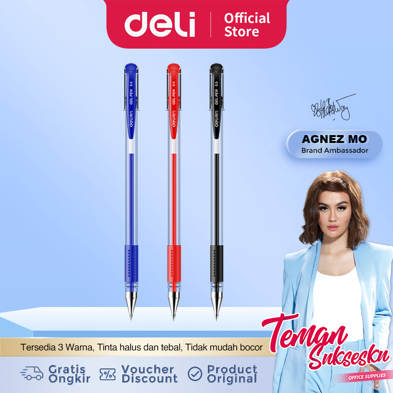 Deli Gel Pen 12pcs/Box, Extra Smooth Writing And Comfortable To Wear ...