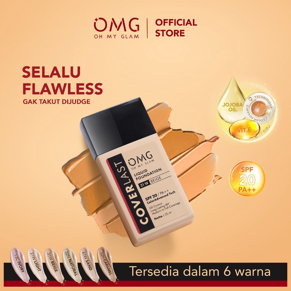 Omg Oh My Glam Liquid Foundation Cover Last Coverlast 25ml | Shopee ...