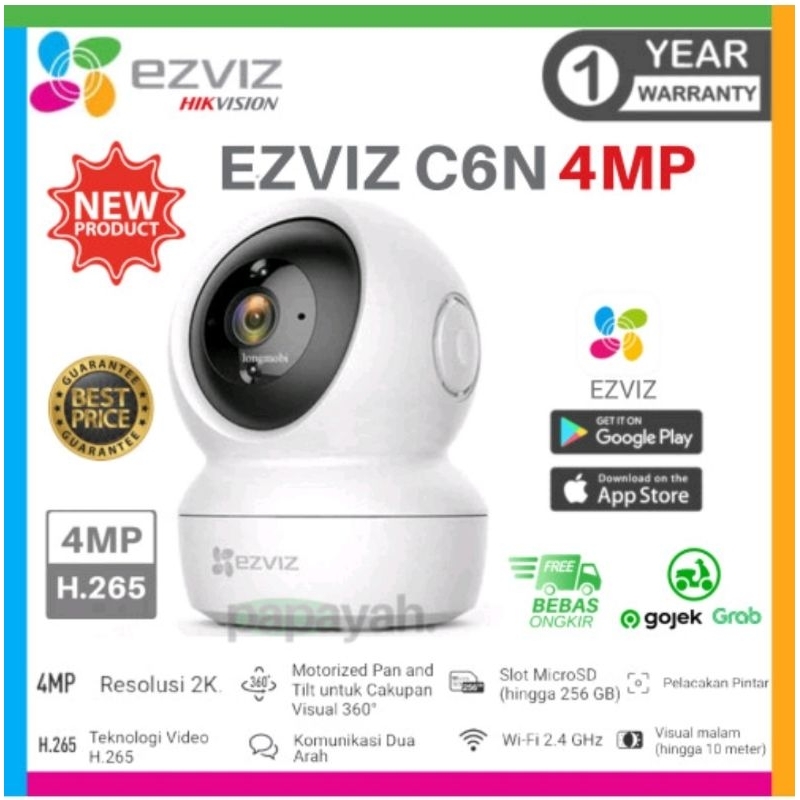 Ip camera evziz c6n pro 4mp 2K wireless | Shopee Singapore