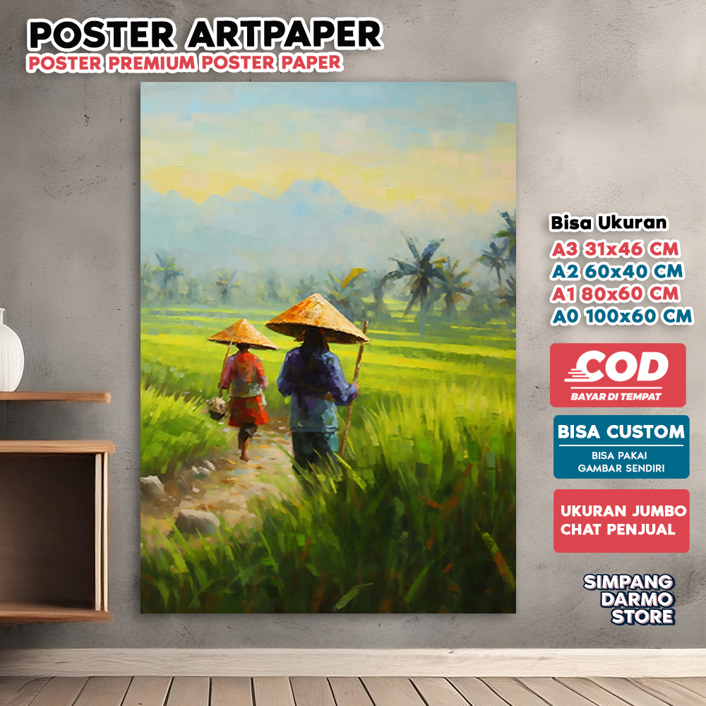 Beautiful Indonesian Rice Field Poster Poster: Aesthetic Beauty for ...