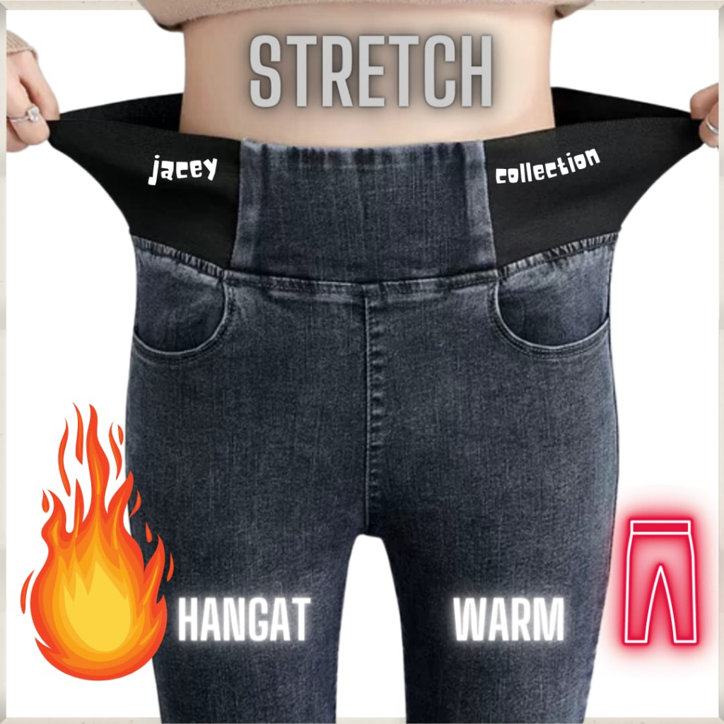 JAGO 5 Winter Leggings Long John Thermal HIGH WAIST Jeans | Shopee ...