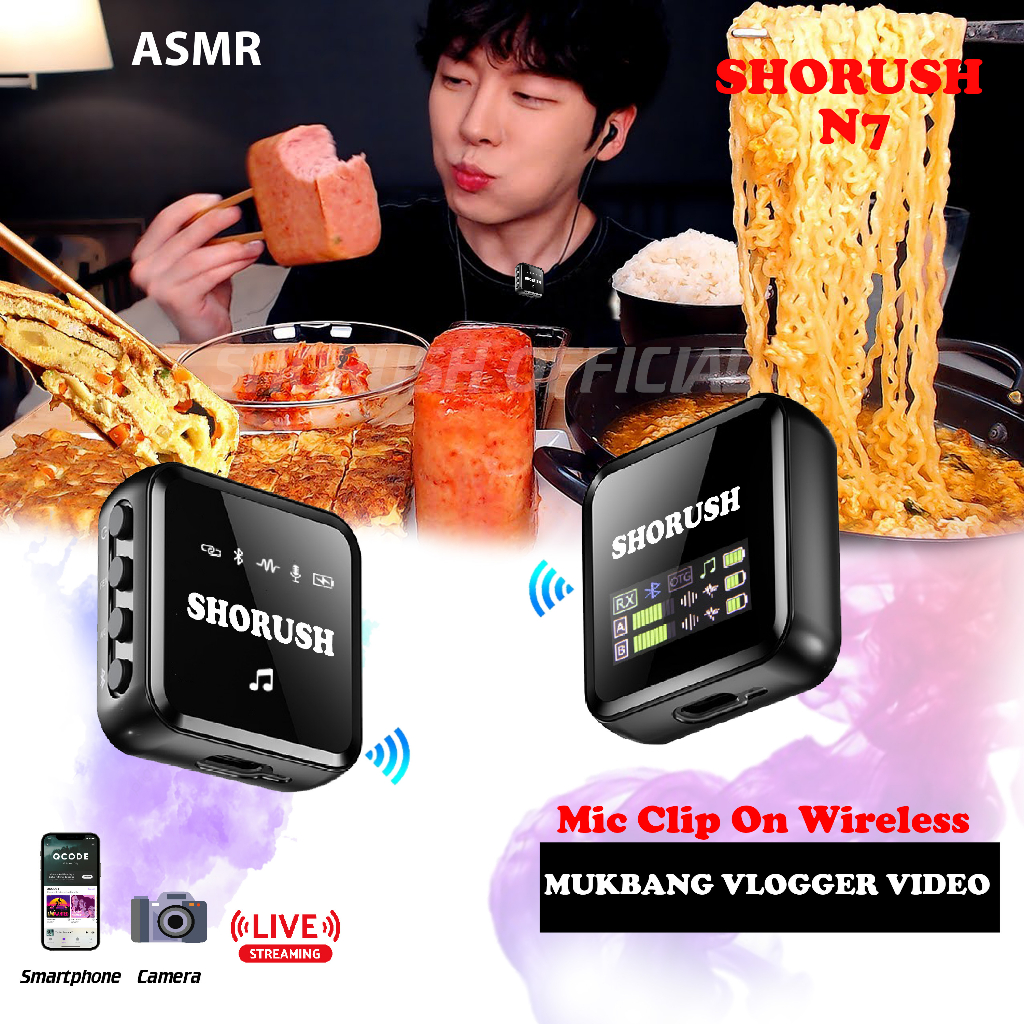 HP Shorush N7 New Led Display Microphone Mic Clip On Wireless Type C ...