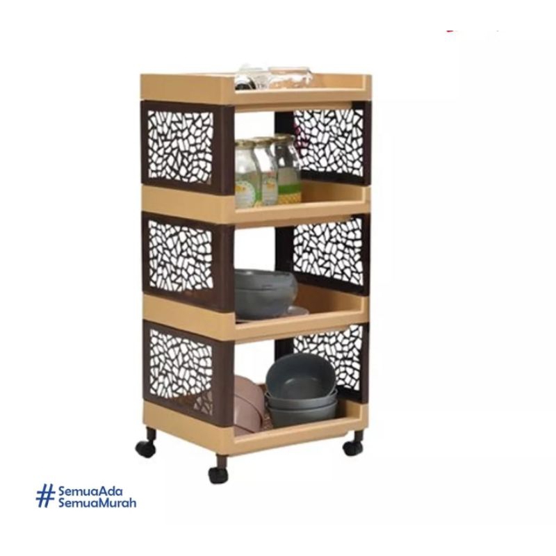 4-tiered Plastic Shelf Is More Sturdy With Wheels/KIMPLAST 4-tier ...
