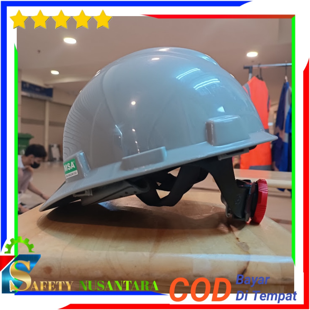 LOKAL MSA V-gard Safety Helmet Local SNI Gray Color Fastrack Swivel ...