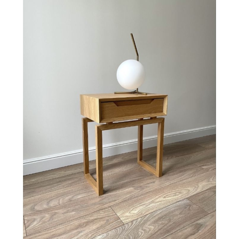 Wood nightstand, narrow nightstand, bedside table with drawer, bed side ...