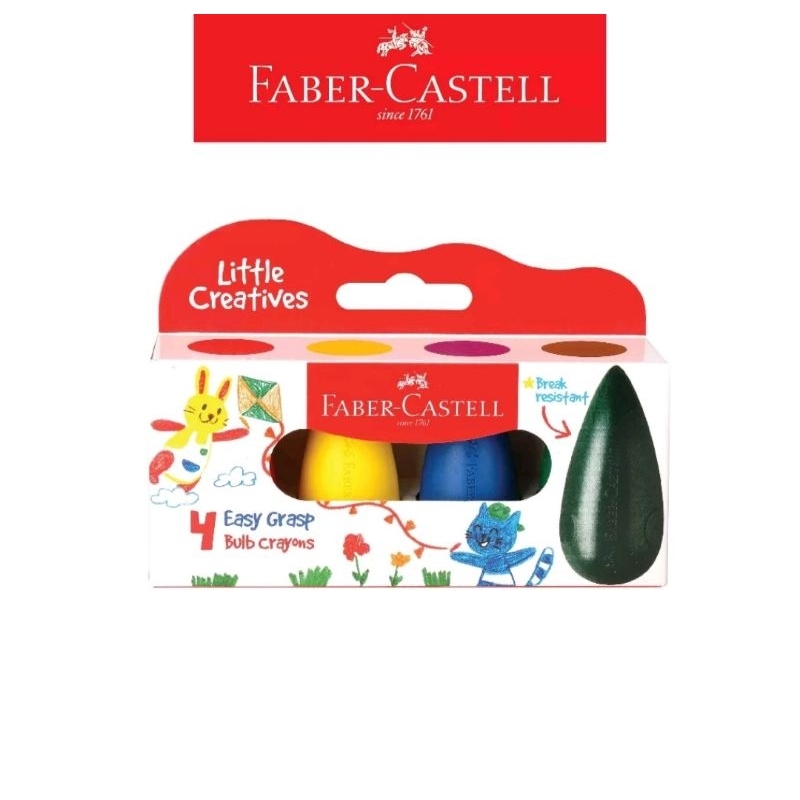 Crayon Faber Castell Easy Grasp Bulb Crayons (4 Colors) | Shopee Singapore