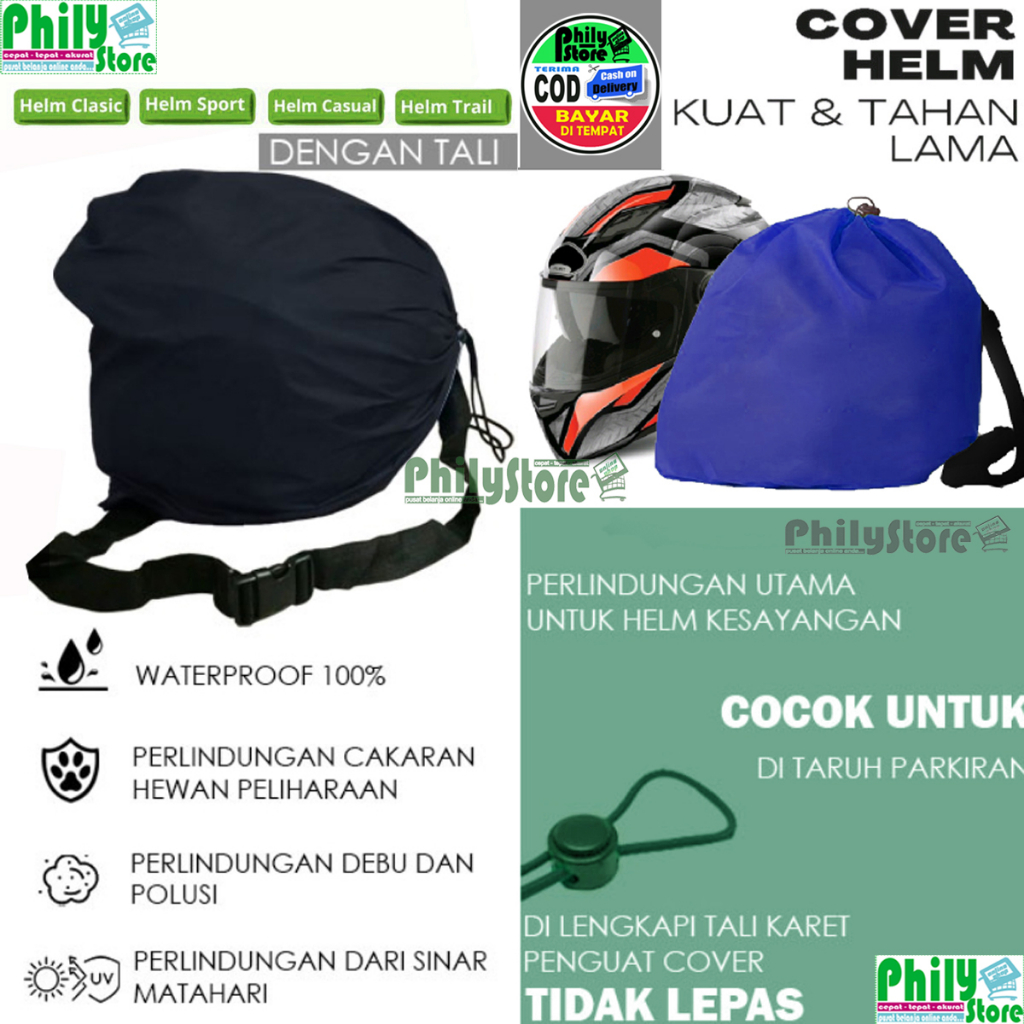 Waterproof Helmet Cover Waterproof Helmet Bag Full Face Half Face Bogo ...