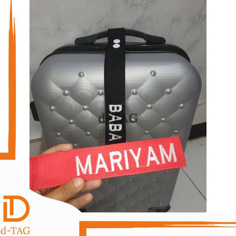 Suitcase Name Marker Bag Tag Custom Embroidered Name Fancy Color Large ...