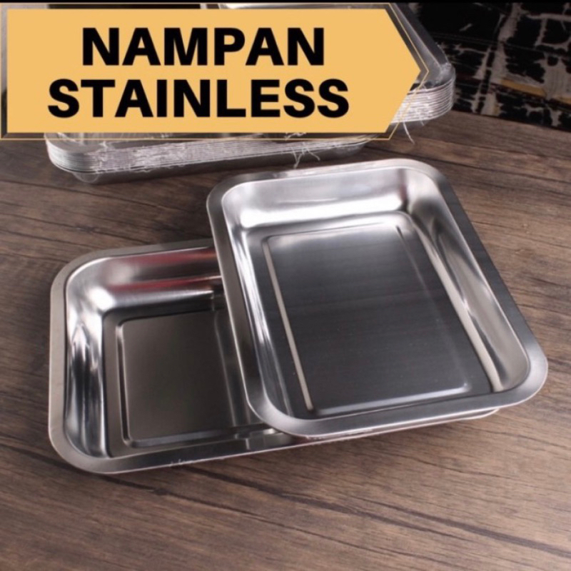 Small Stainless Tray 27x20x 4 Stainless Baking Tray Tray | Shopee Singapore