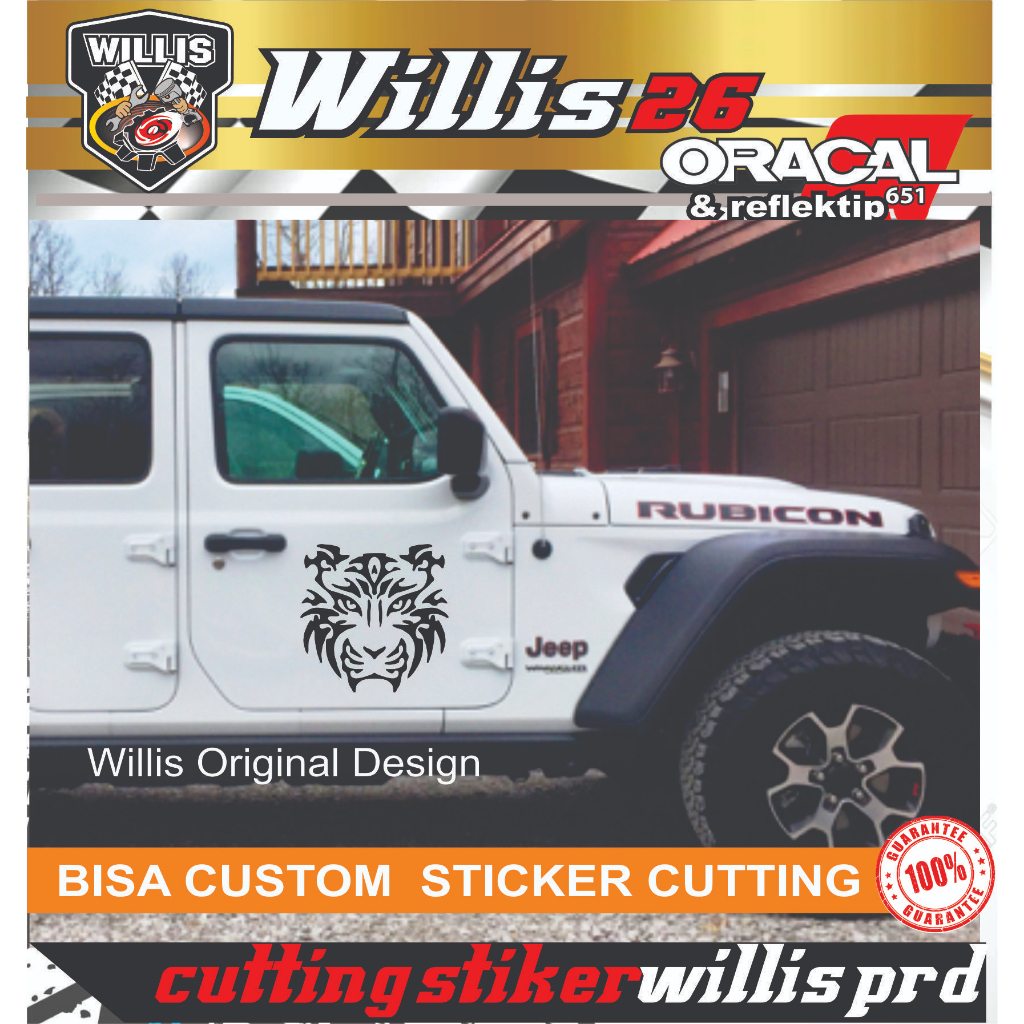 CUTTING STICKER COOL TIGER TRIBAL CAR STICKER ESCUDO FEROZA JEEP KATANA ...
