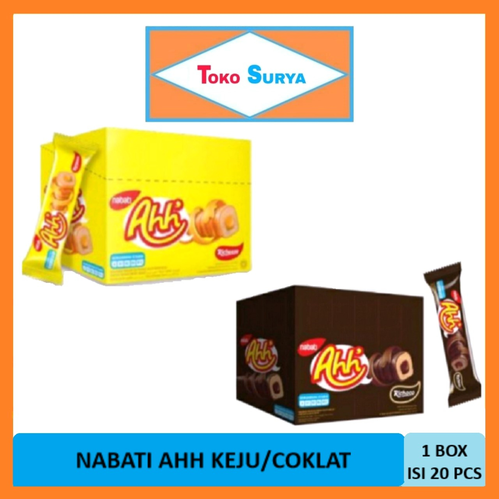 Richeese Nabati Ahh Cheese /Richoco Nabati Ahh Chocolate 1 Box 20 Pcs ...