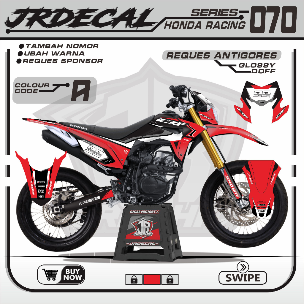Honda CRF 150 L Full Body Supermoto Decal- cool simple minimalist CRF ...