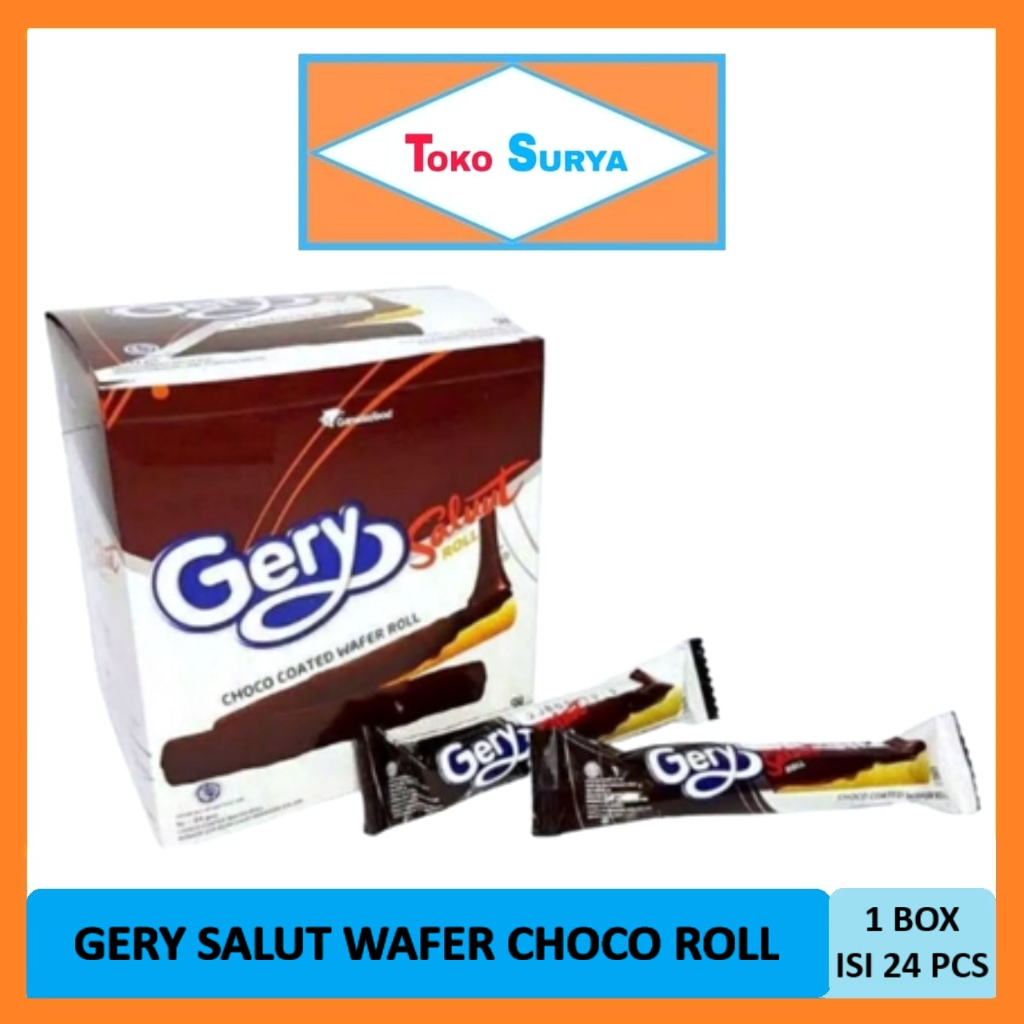 Gery Saluut Roll Choco Coated Wafer Roll 24 x 5.5 Gr | Shopee Singapore