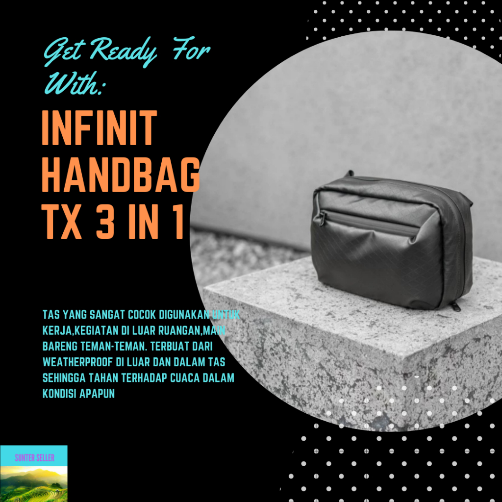 HITAM Infinite Handbag TX / Men's Sling Bag / Black Men's Clutch ...