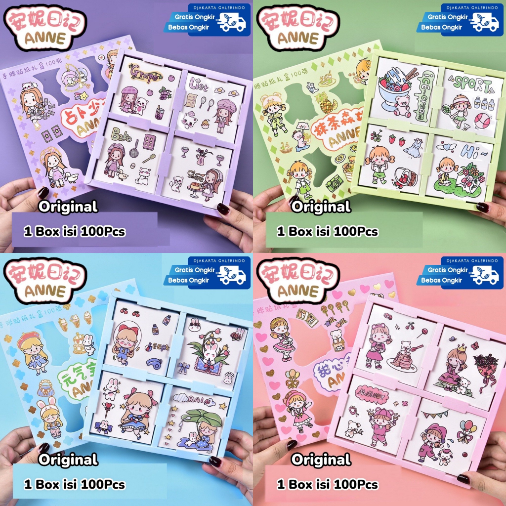Sticker ANNE MOMO MASU TEA TIME ALICE GLITTER Rainbow Mix Color ...