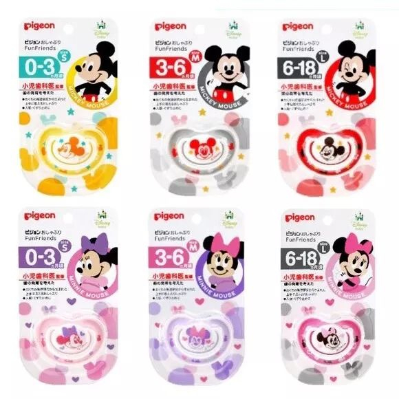 Pigeon Silicone PACIFIER MICKEY MINNIE DISNEY FUNFRIENDS Import Size S, M, L Soother Original ...