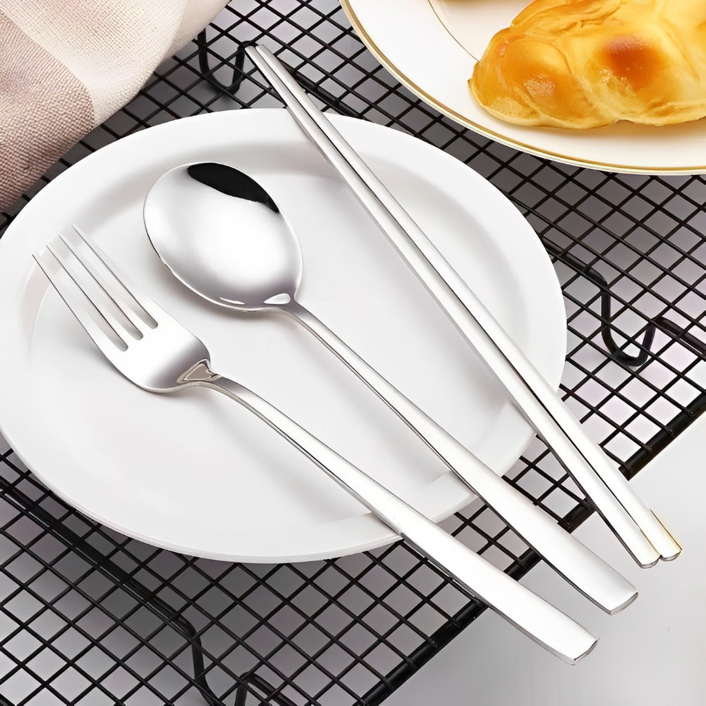 Chopsticks Stainless Spoon Chopsticks Korean Dinnerware Korean ...