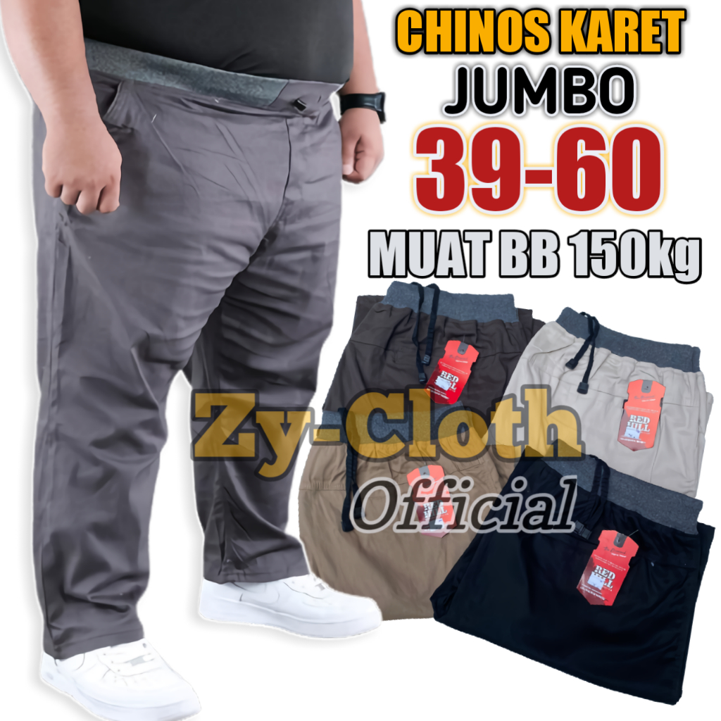 Men's Long Pants JUMBO CHINO FORMAL RUBBER WAIST BIG SIZE 39-50 ...