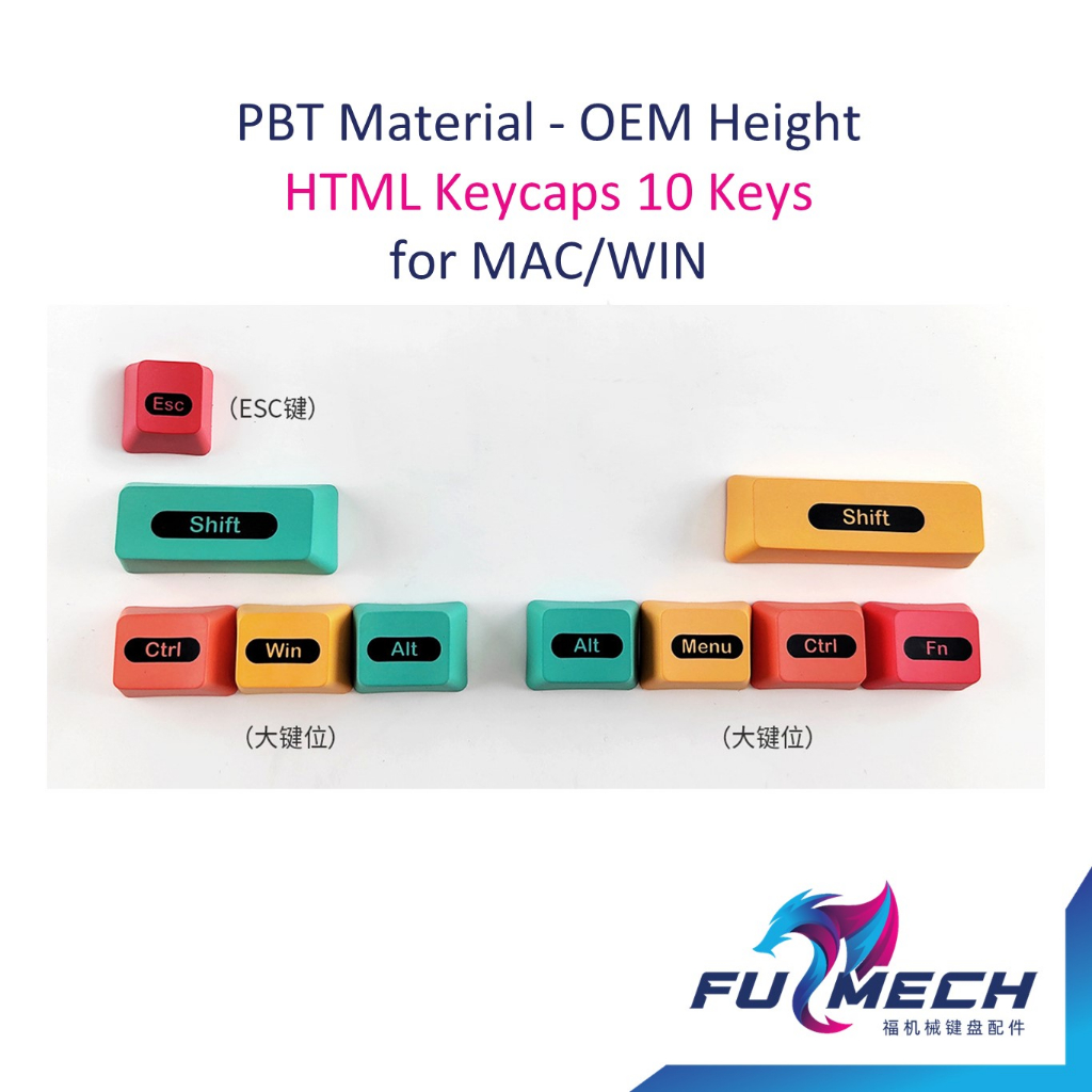 Html KEYCAPS 10 KEY | Pbt MATERIAL | Oem HEIGHT | Diy MECHANICAL ...