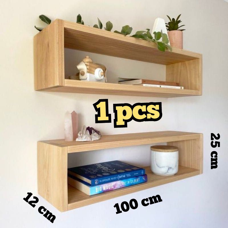 Floating self Hanging Rectangle Cube Wall Shelf | Shopee Singapore