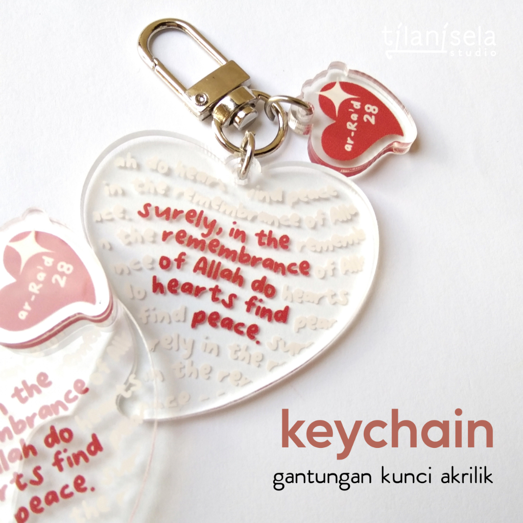 GANTUNGAN Islamic acrylic key chain [in the remembrance of Allah ...