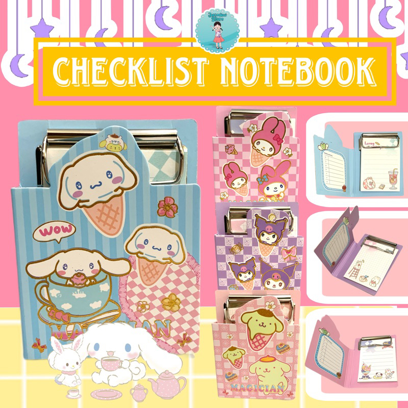 Notebook Notes ring Striped Writing book Sanrio Kuromi Cinamoroll ...