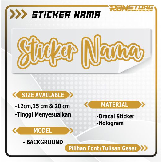 Outline MODEL-HOLOGRAM Name STICKER And Free Writing Color CUTTING ...