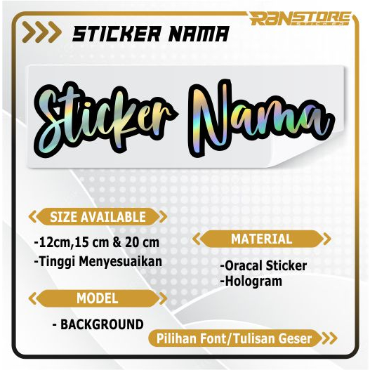 Background MODEL-HOLOGRAM Name STICKER And Free Writing Color CUTTING ...