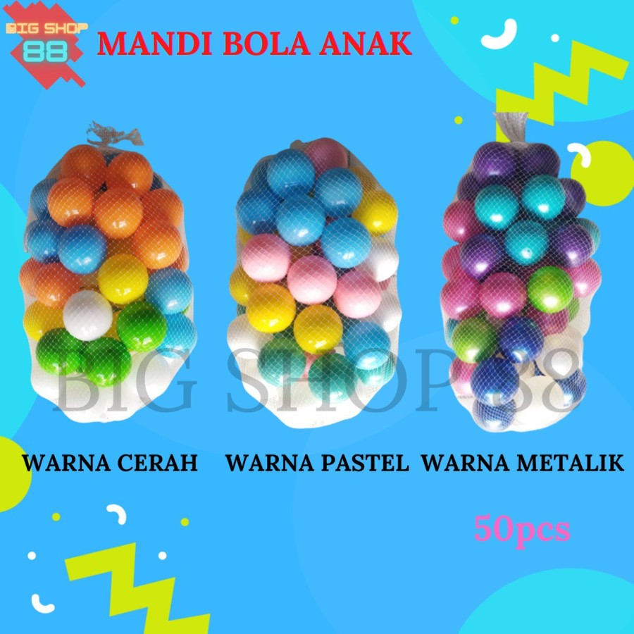 CHILDREN'S TOY BALL POOL CONTAINS 50 PCS SNI GOOD BRIGHT COLORS PASTEL ...
