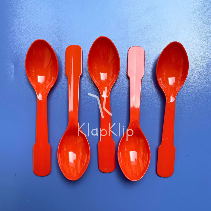 100pcs Colorful SOLID Plastic Ice Cream Spoons Jelly Spoon/s Yogurt ...