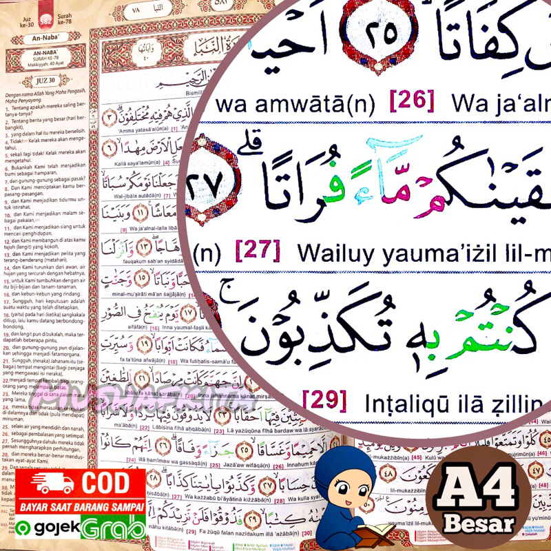 Al-quran Easy to Read Arabic and latin Quran Continued Translation and ...