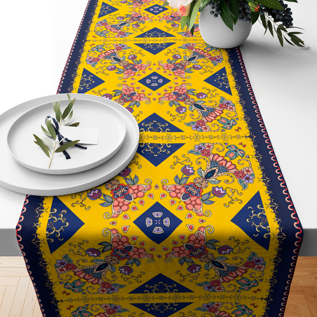 Table Runner Bohemian Turkish Moroccan Motif Tablecloth Arabic Turkey ...