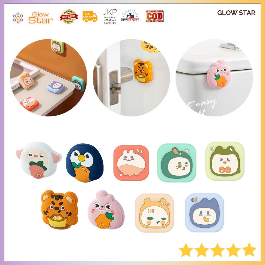 SY.KPP2 Rubber Home Door Stopper closet cute emot door handle character ...