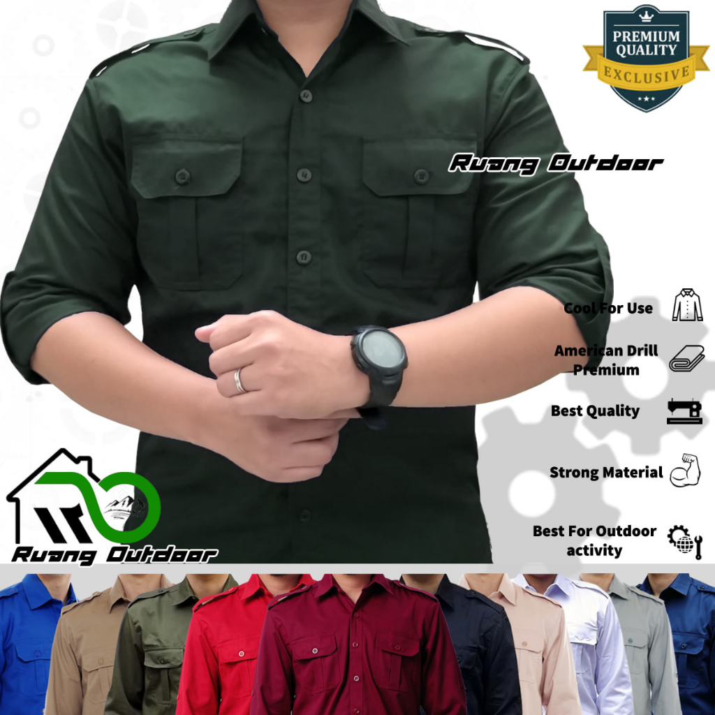 HIJAU KEMEJA Jumbo 3XL 4XL XXXL XXXXL LONG SLEEVED PDH PDL SHIRT ...