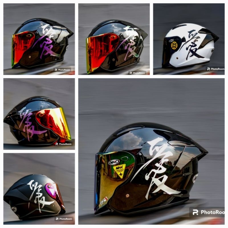 Nhk R1 MAX KANJI HELMET HANDLING PACKAGE, GET 2 GLASS | Shopee Singapore