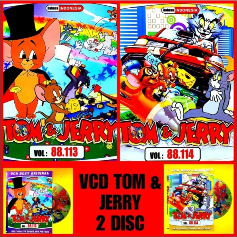 2 TOM JERRY FILM VCD CASSETTE IN INDONESIAN - TOM AND JERRY VCD PACKAGE ...