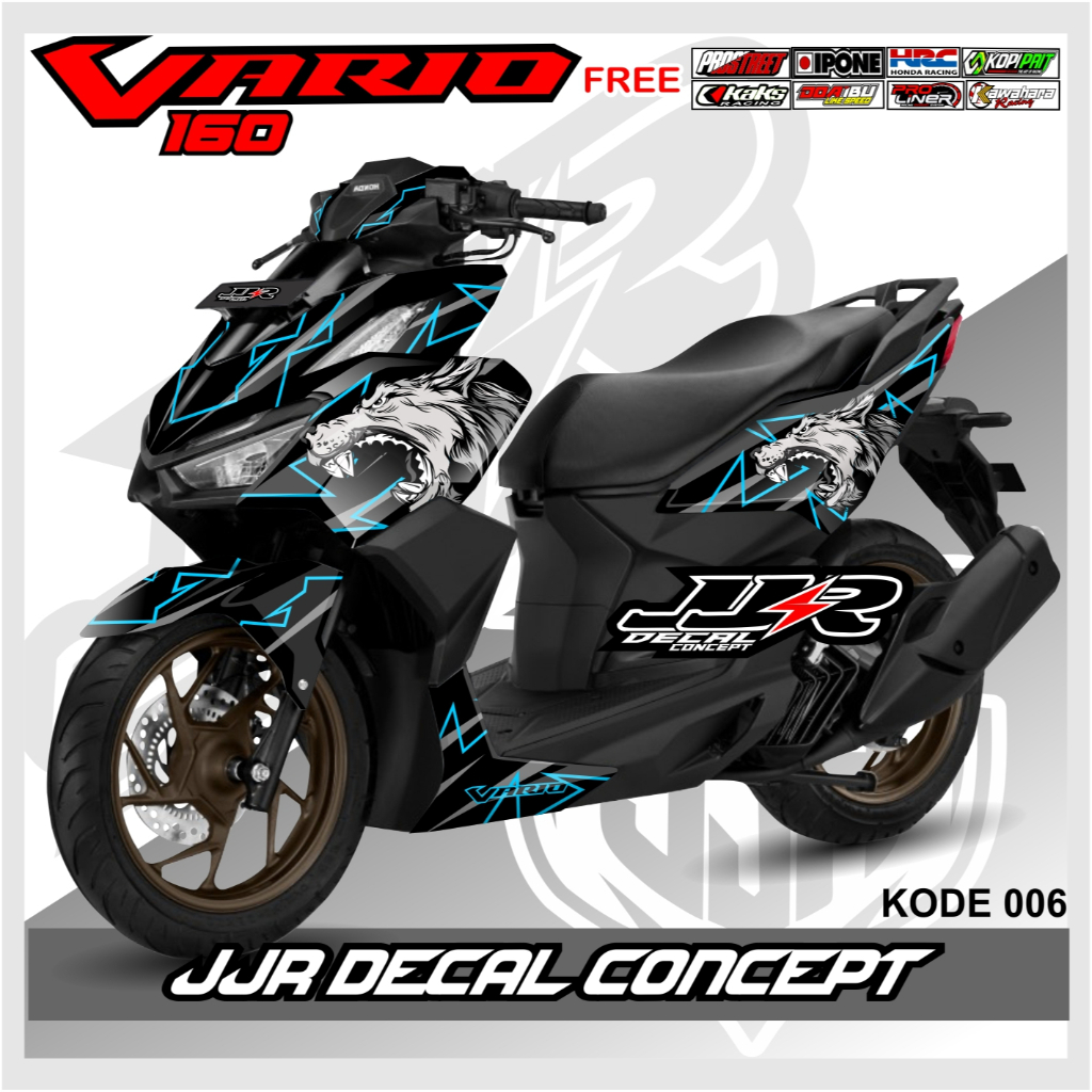 New HONDA VARIO 160 STICKER COOL WOLF MOTIF VARIO DECAL STICKER CODE ...