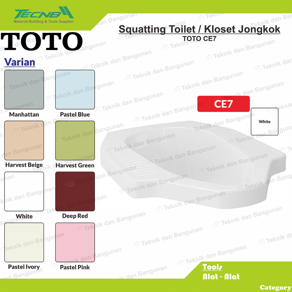 Squatting Toilet CE7 Toto White, Color Squat Toilet/ | Shopee Singapore