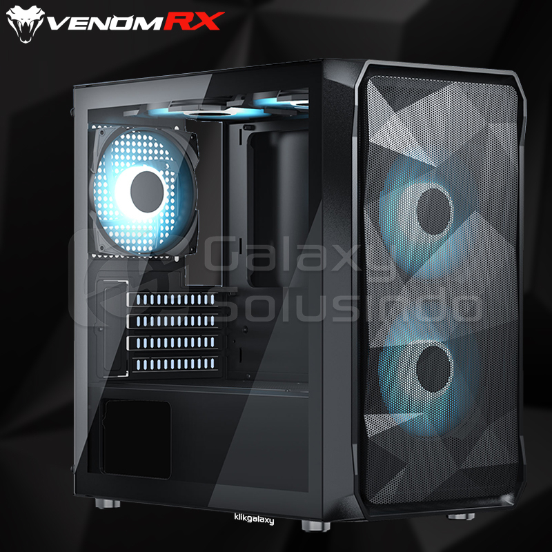 Venomrx PRAVA Black Tempered Glass Side M-ATX Gaming Case | Shopee ...