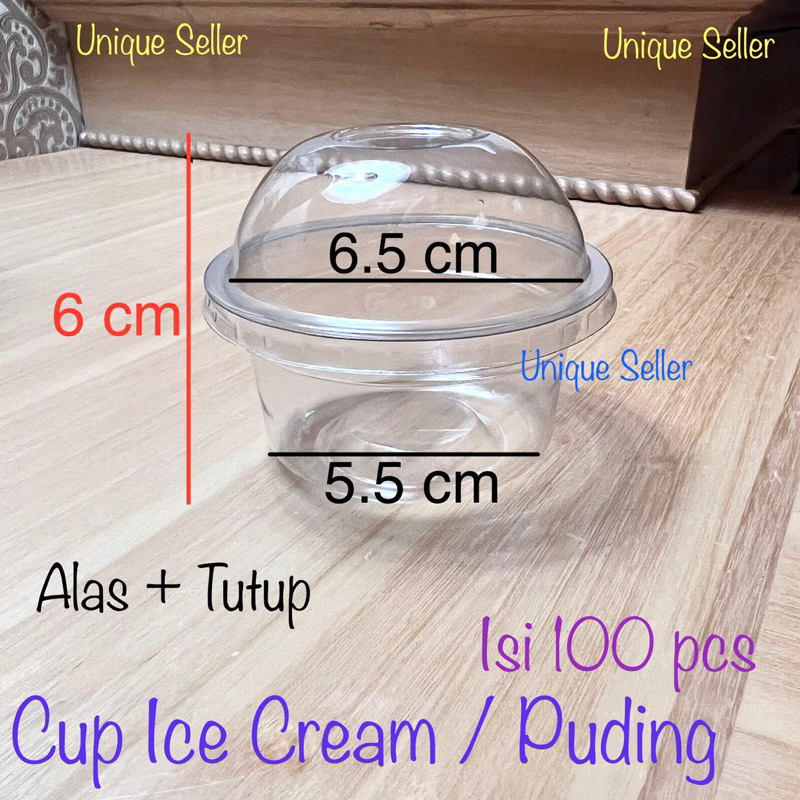 [Contains 100] Mini Pudding Ice Cream Cup 6.5 cm / Mochi Cup Cake Bread ...