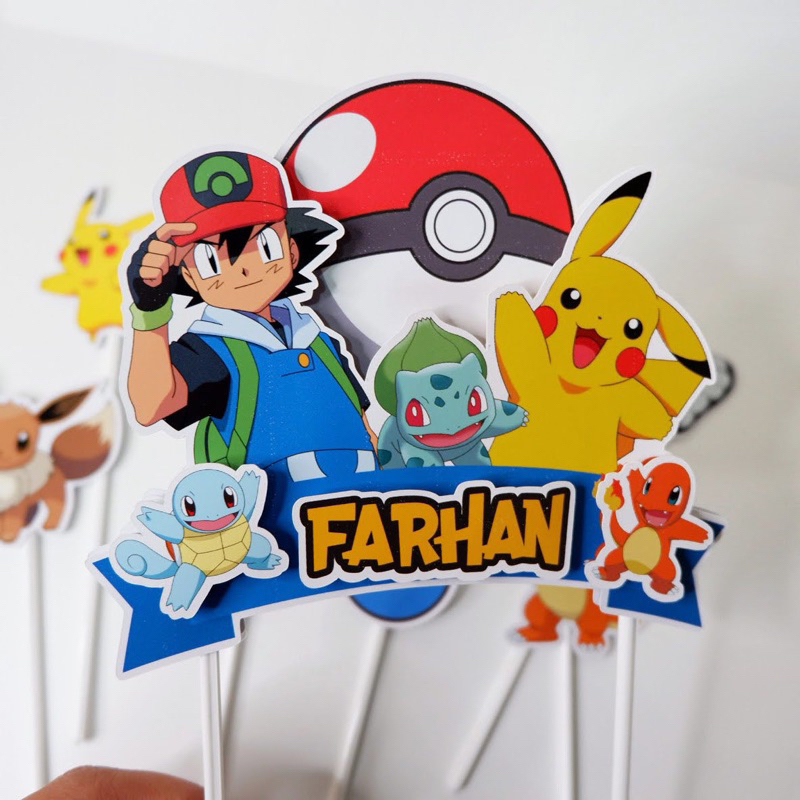3d Pokemon Pikachu Character Cake Topper Birthday Cake Decoration Tart ...