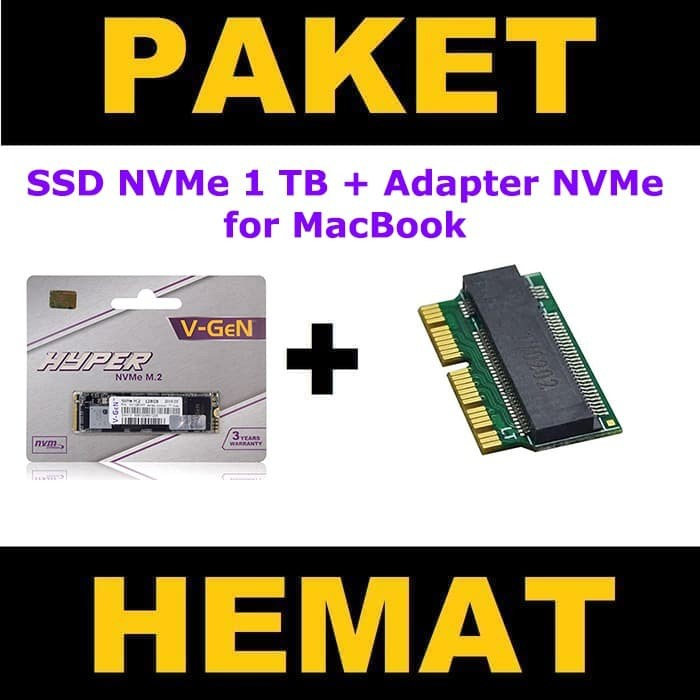 M.2 NVMe V-GeN Hyper SSD + M2 NVMe Adapter for MacBook Pro Air | Shopee ...