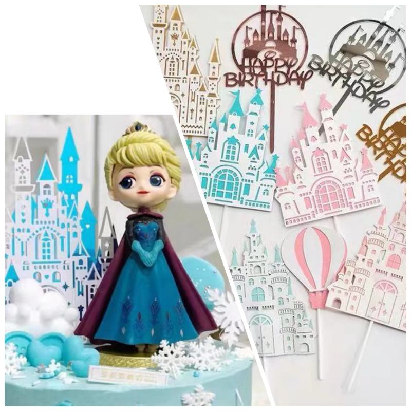 Cake TOPPER DECORATIONS PRINCESS RATU CASTLE PALACE KING ELSA ANNA SNOW ...