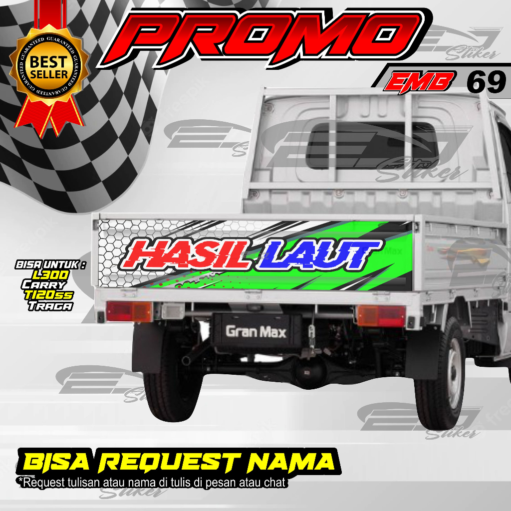 Pick UP CAR DECAL STICKER LATEST DESIGN BODY BELAKAMG-CUSTOM L300 ...