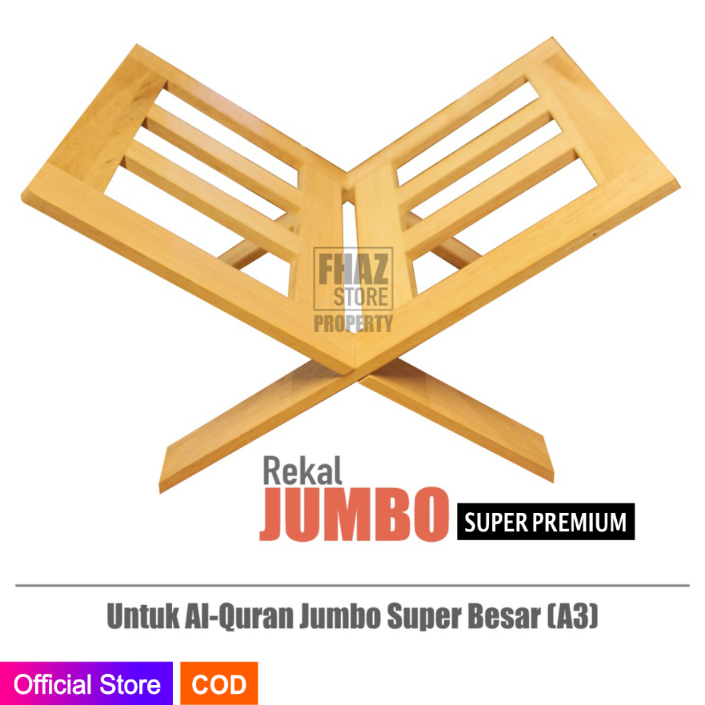 KAYU Rekal Al Quran Wood Jumbo Large Koran Koran Koran Table A3 Rehal ...