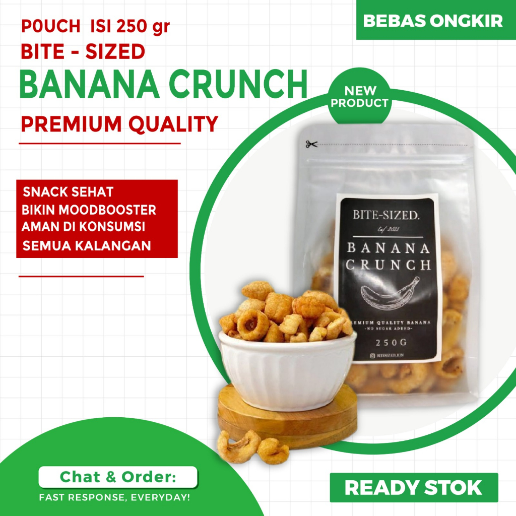 Bite Sized Banana Crunch Premium Rambak Banana Chips Banana Snack Snack ...