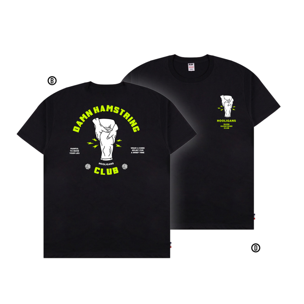 HOOLIGANS Damn Hamstring Black T-Shirt | Shopee Singapore