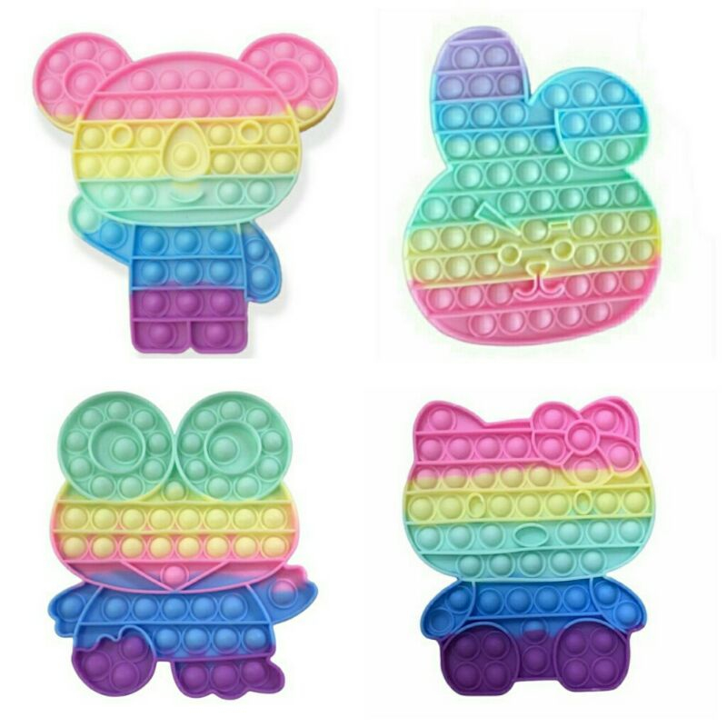 Newest Pop It Rainbow PopIt pop it Toy Rainbow Reversible Color ...