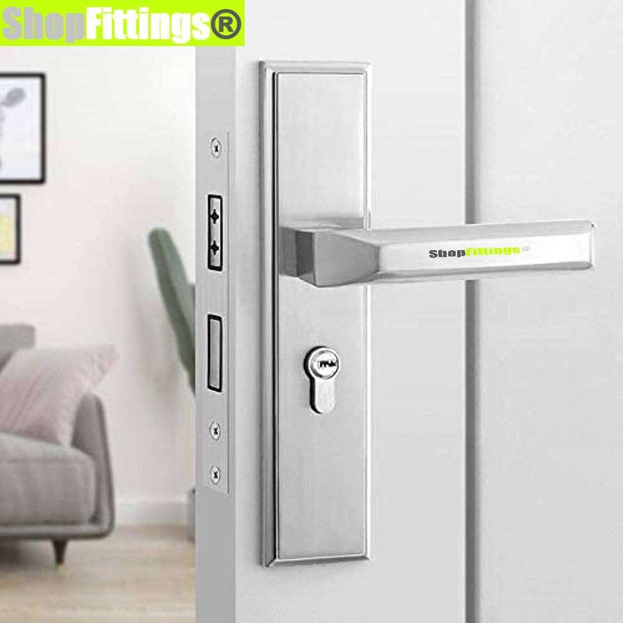 Minimalist Handle Plate Large House Door Lock Handle Full Set | Shopee ...
